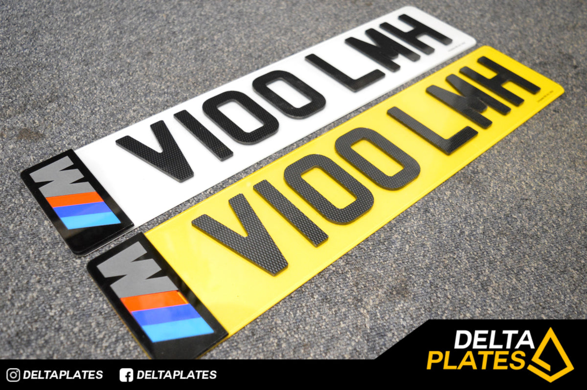 4D Carbon Number Plate with Bespoke M-Sport Badge – Delta Plates