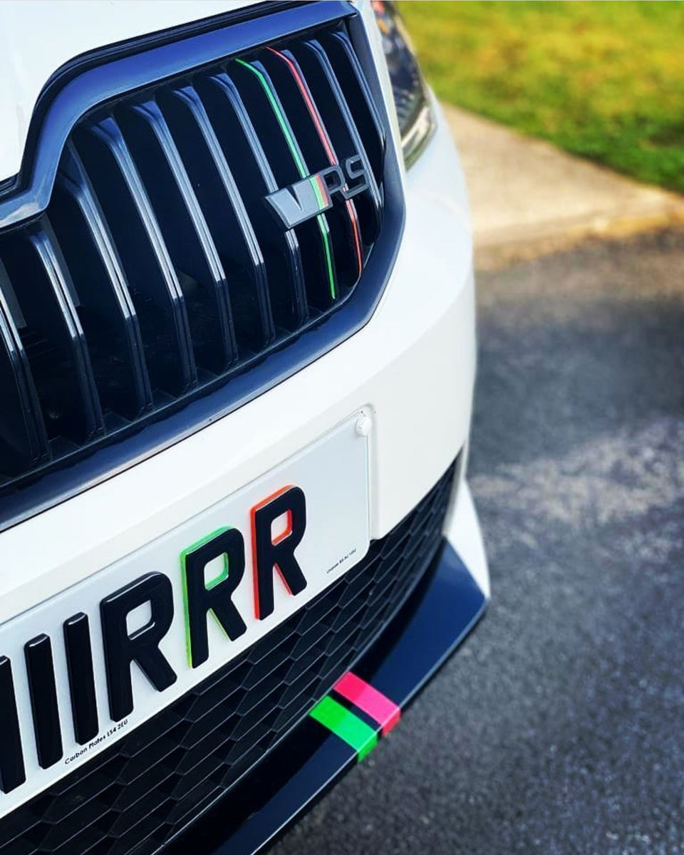 Skoda VRS multicoloured Neon 4D plates – Delta Plates