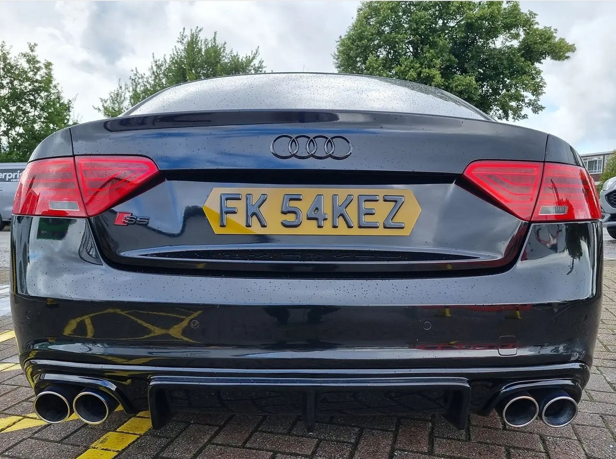 Tinted Hex 4D plates for this Audi S5 – Delta Plates