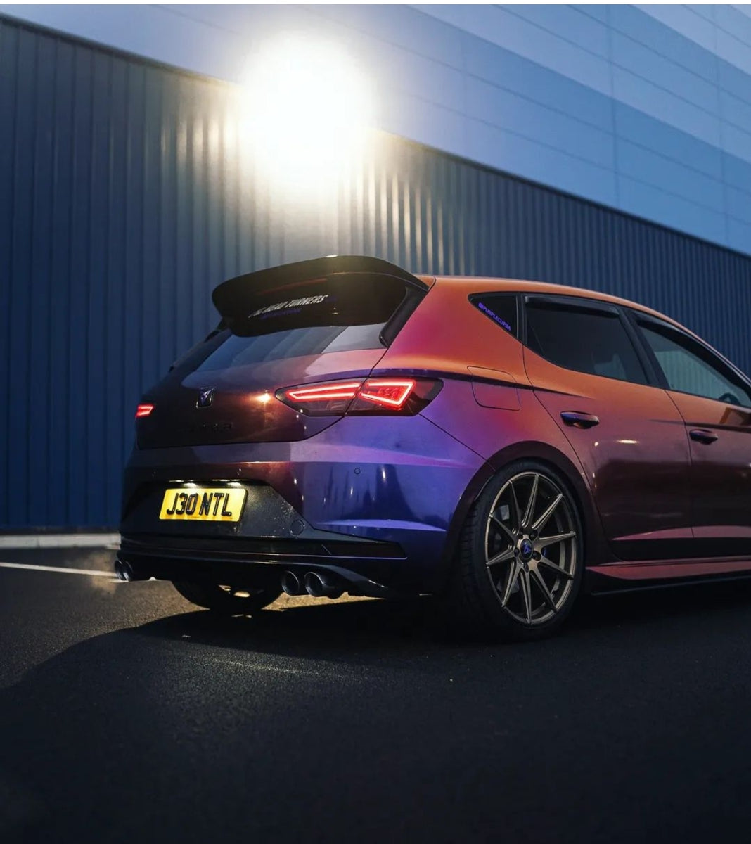 Purple Seat Cupra with some 4D gel plates – Delta Plates