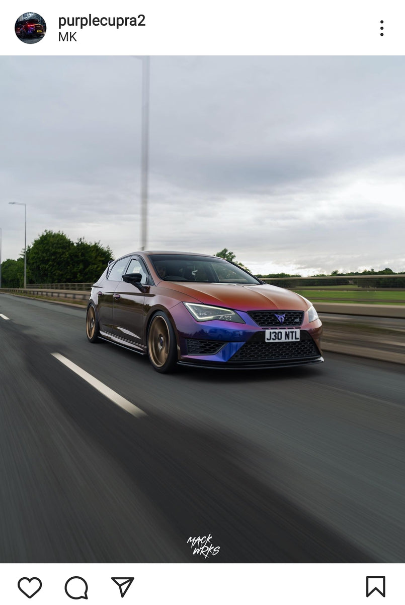 Purple Seat Cupra with some 4D gel plates – Delta Plates