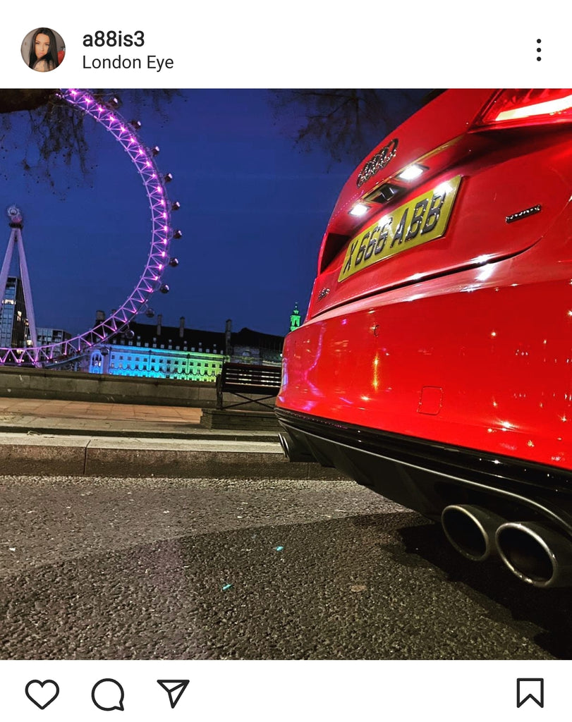 Audi S3 with some tinted 3D gel plates – Delta Plates