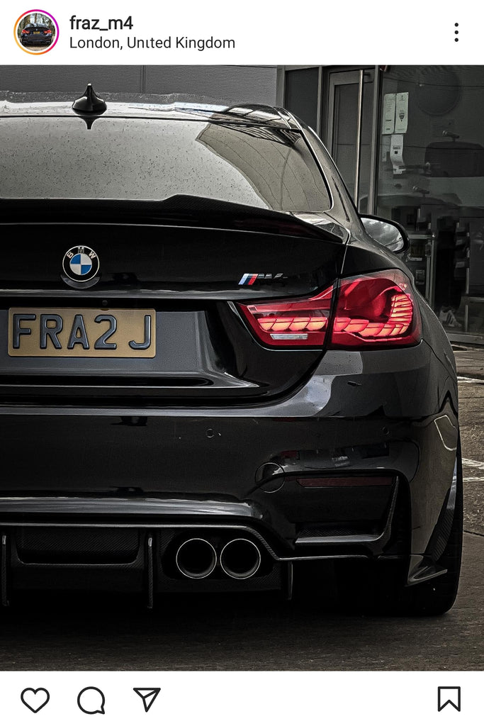 BMW M4 with some short tinted 4D plates – Delta Plates