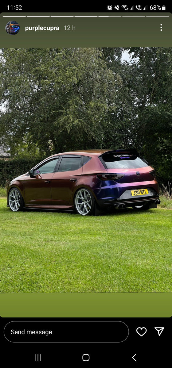 Purple Seat Cupra with some 4D gel plates – Delta Plates