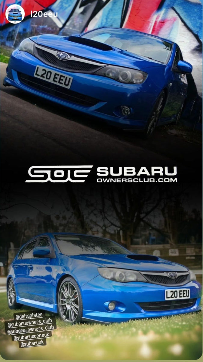 Subaru STi with some short 3D gel plates – Delta Plates