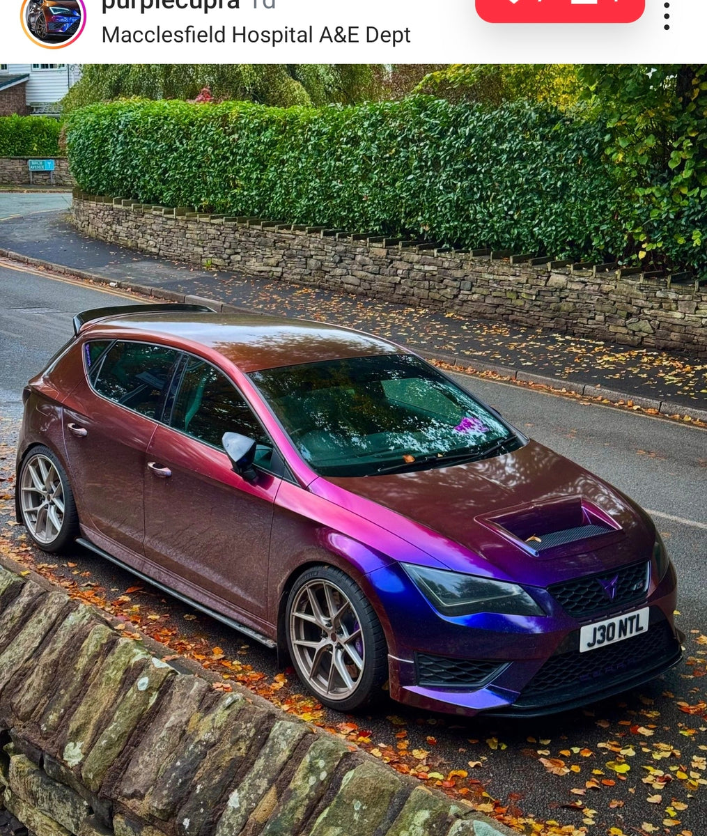 Purple Seat Cupra with some 4D gel plates – Delta Plates