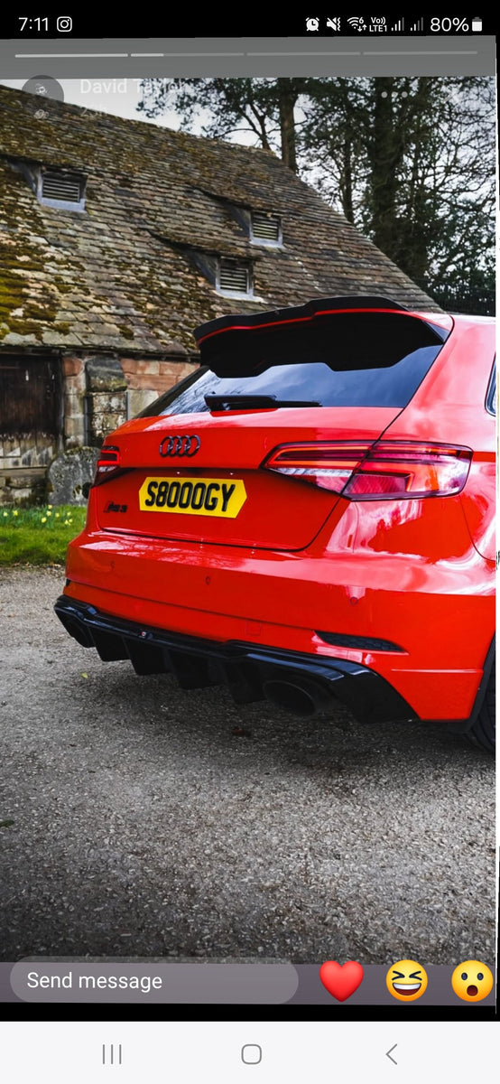 Audi RS3 with some hex 4D gel plates – Delta Plates