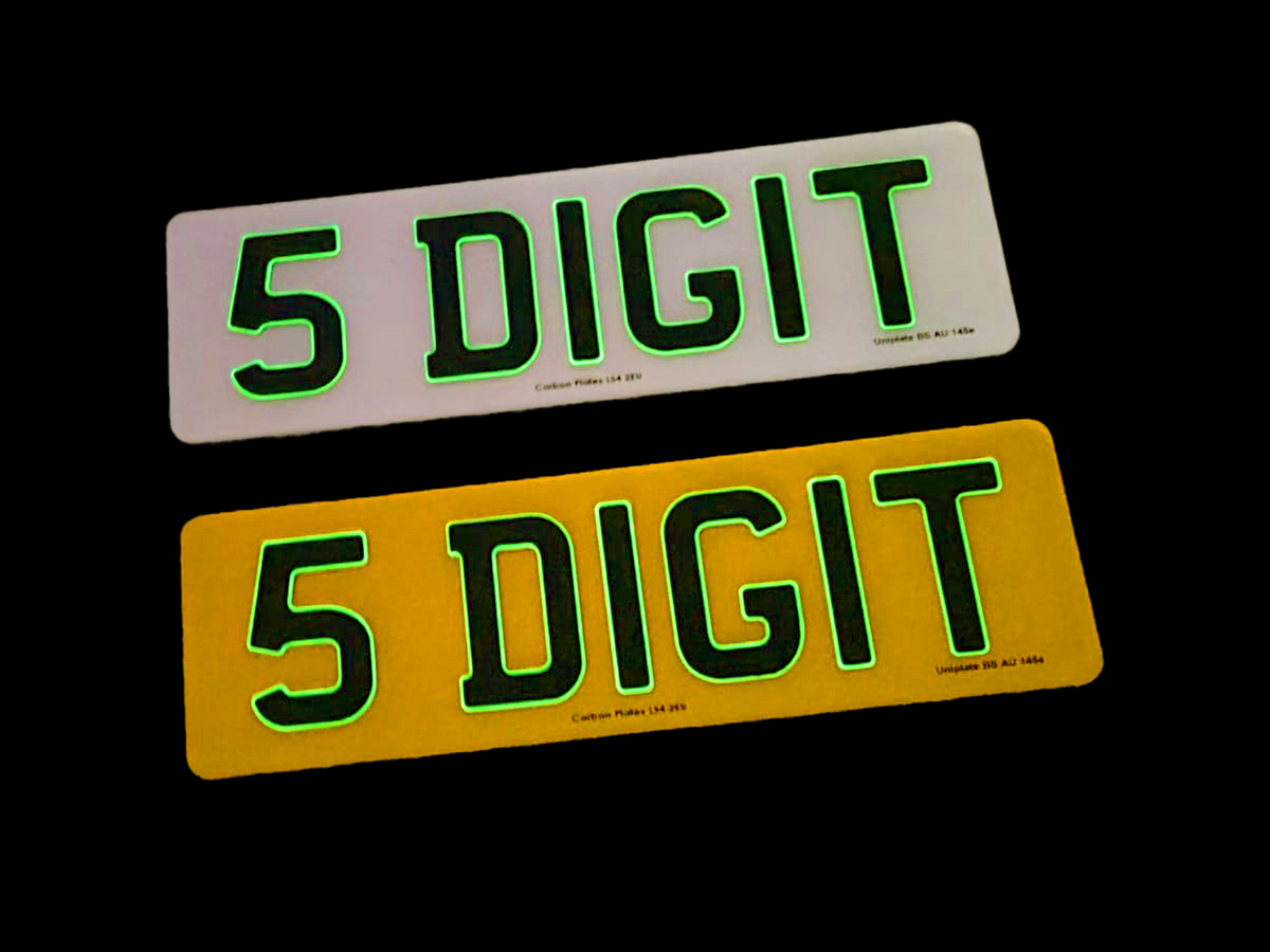 Glow in the DARK 3D GEL Number Plates - Normal or TINTED | Delta Plates