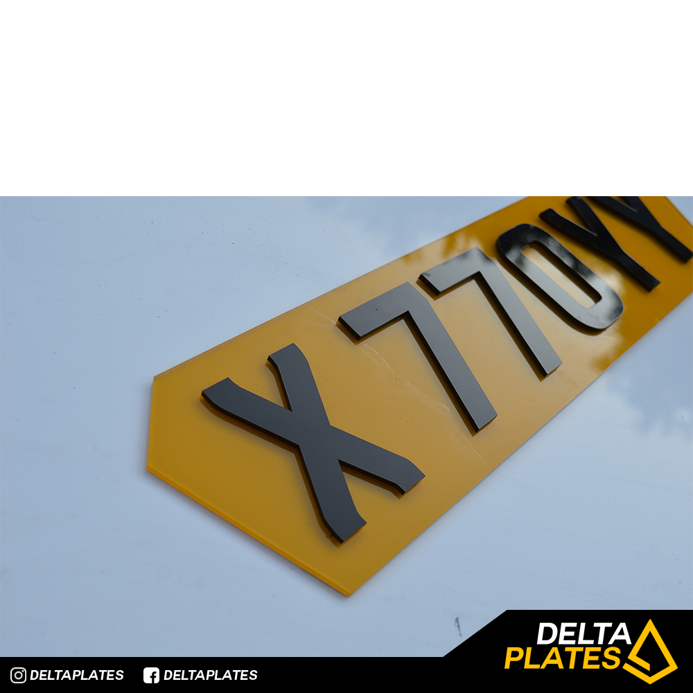 HEX SHAPED 4D Number Plates | Delta Plates