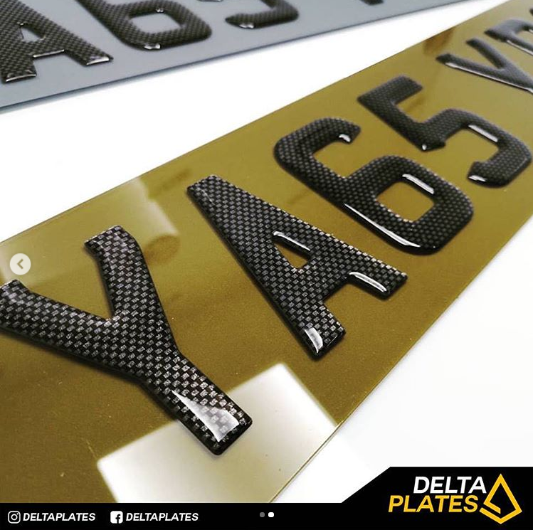 CARBON 3D GEL Number Plates - Normal or TINTED | Delta Plates